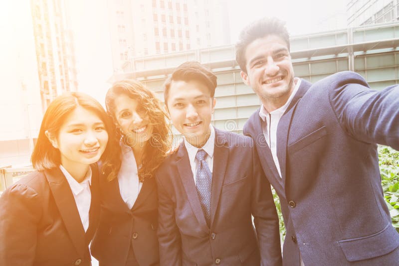 Business people take photo stock photo. Image of downtown - 71579454