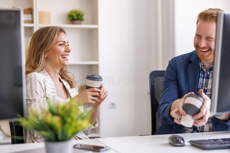 Business People Taking a Coffee Break Stock Image - Image of person ...