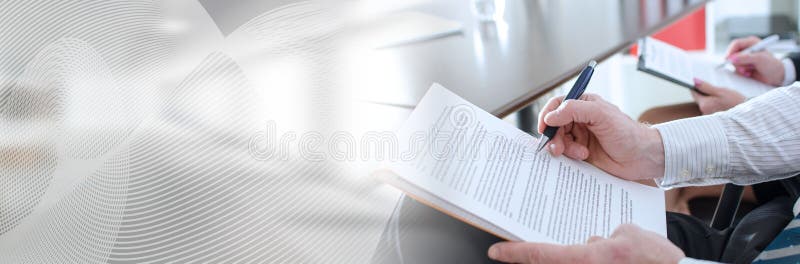 Business People Taking Notes (Lorem Ipsum Text); Panoramic Banner Stock ...