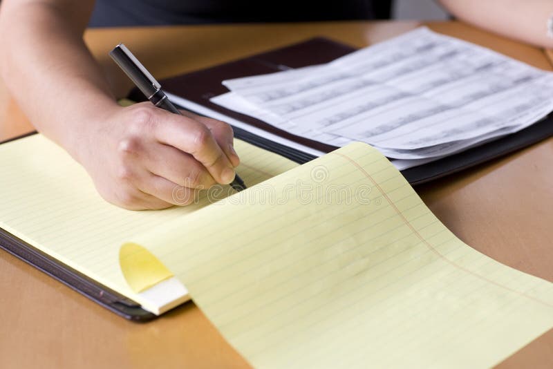 Business People Taking Notes in a Meeting Stock Image - Image of hand ...