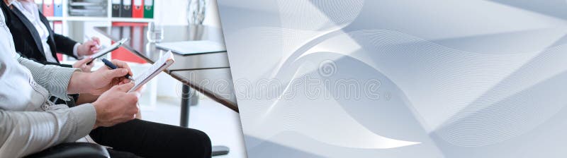Business People Taking Notes; Panoramic Banner Stock Photo - Image of ...