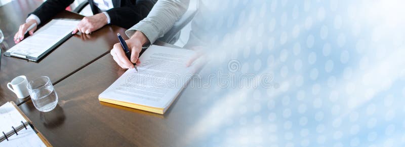 Business People Taking Notes; Panoramic Banner Stock Image - Image of ...