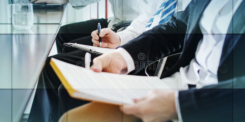 Business People Taking Notes, Geometric Pattern Stock Image - Image of ...
