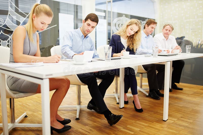 Business People Taking a Test Stock Photo - Image of company, learn ...