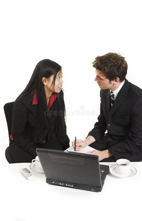 Business people talking stock photo. Image of questions - 1302654