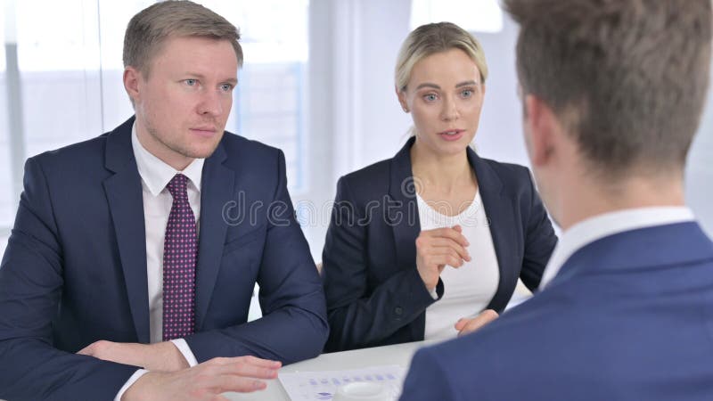 Business People Talking with Client at Work Stock Image - Image of ...