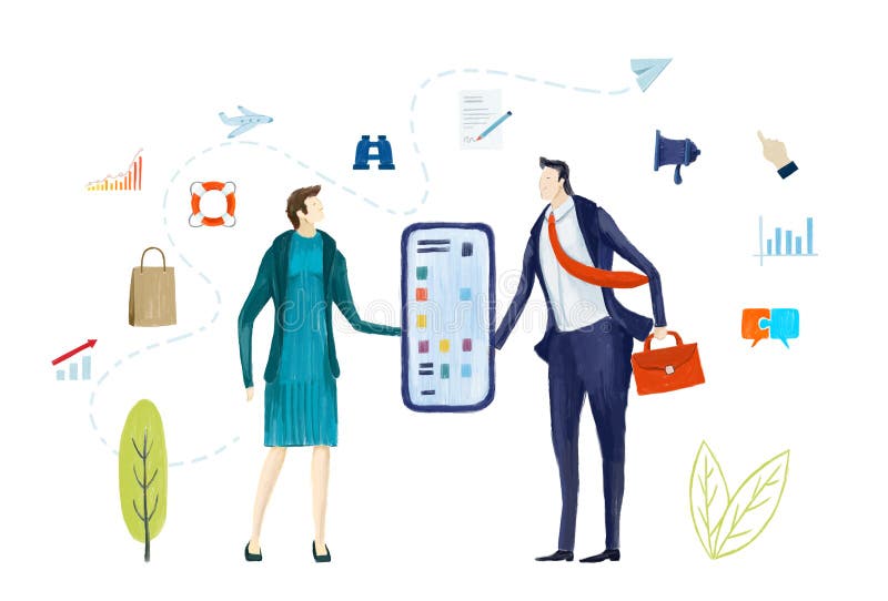 Business People Talking about Mobile Application Development. Future ...