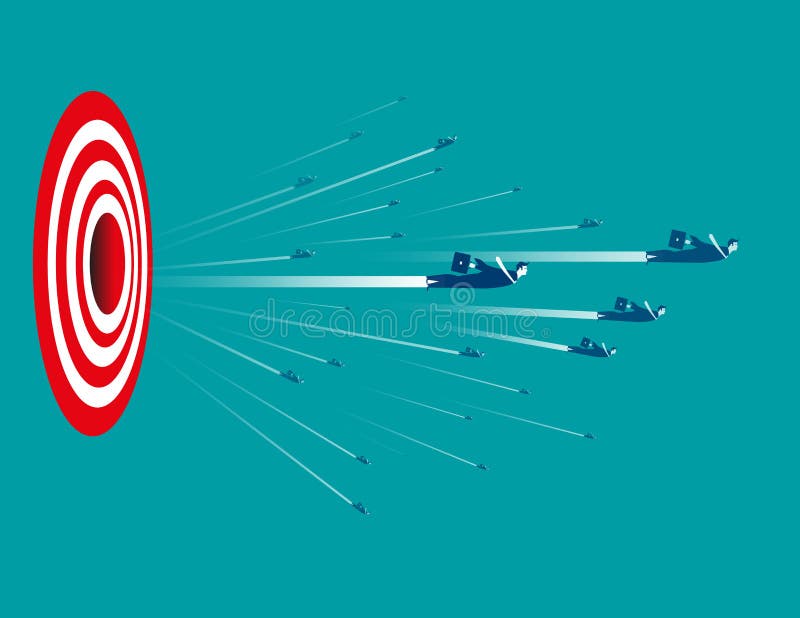 Business People with Target Sign Stock Vector - Illustration of ...