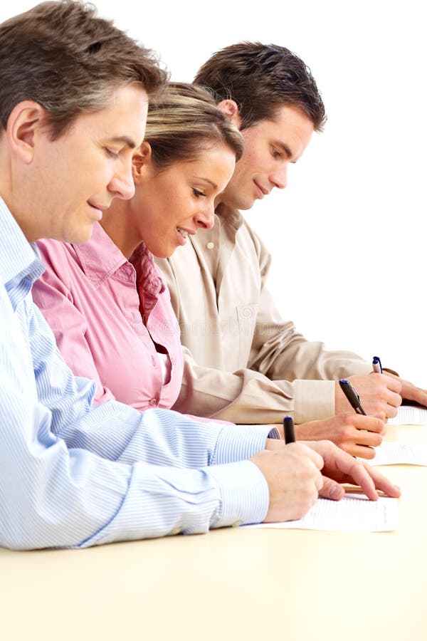 Young Business People Taking Notes at a Conference Stock Photo - Image ...