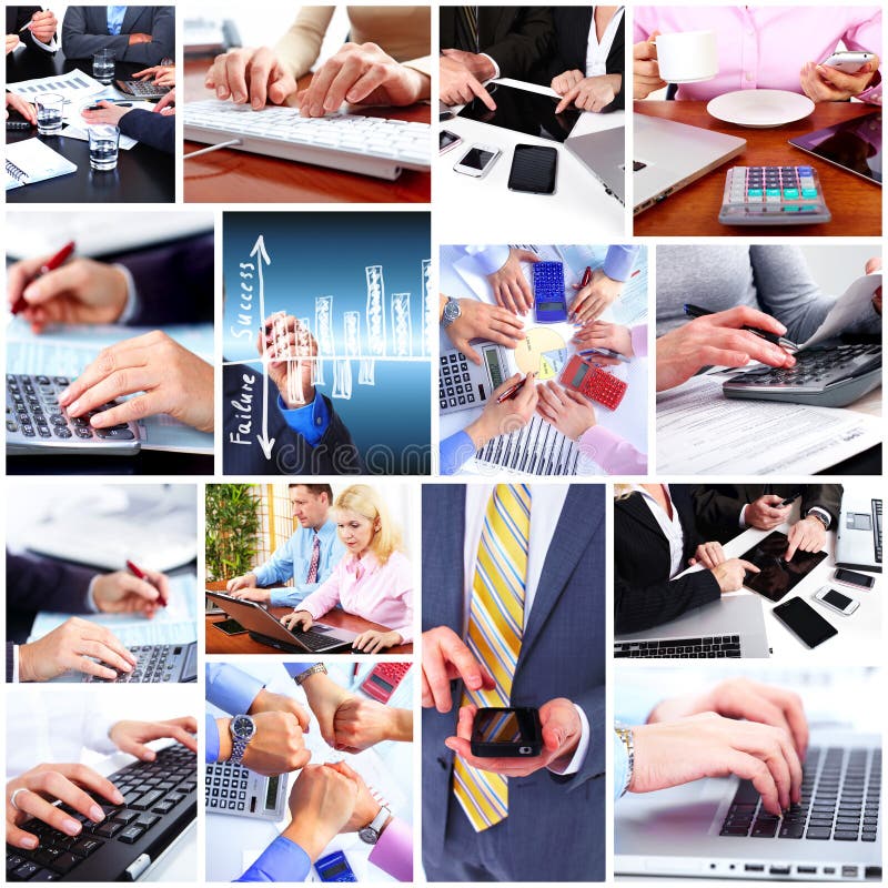 Business people collage. stock photo. Image of computer - 31414434