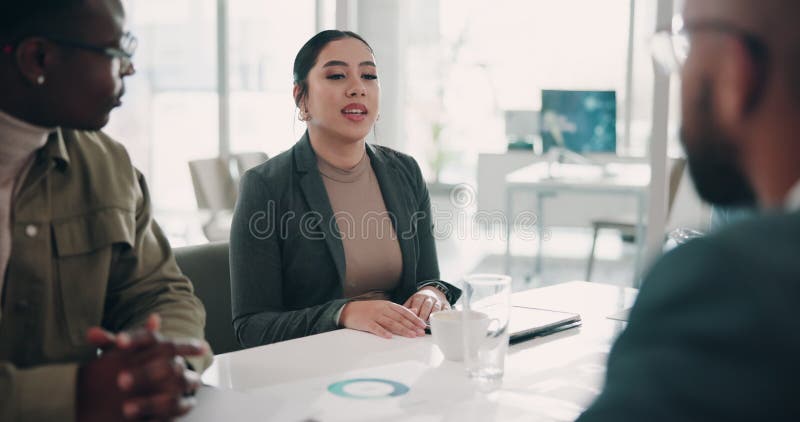 Business People, Team and Discussion with Leader in Meeting for Problem ...