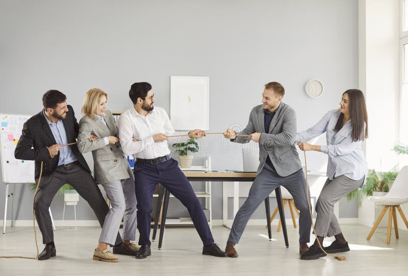 Business Group in Rope Pulling Competition Stock Photo - Image of ...