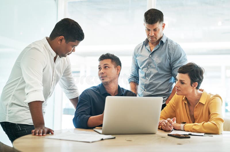 Business, People and Team with Laptop in Meeting for Website ...