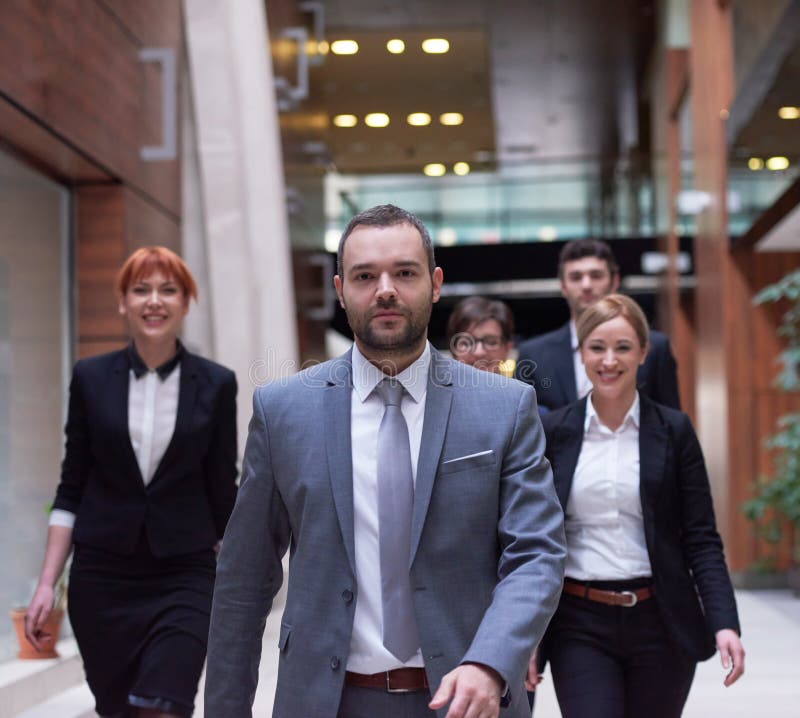 Business People Team Walking Stock Photo - Image of office, hall: 59979056