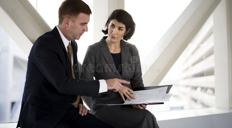 Business People Team Working Discussion Busy Stock Photo - Image of ...