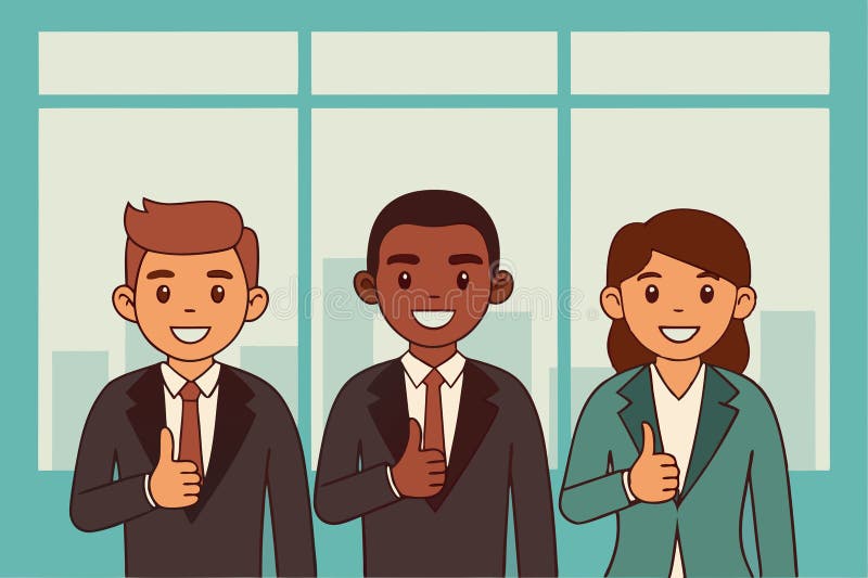 Business People Teamwork Cartoon Inside Office Building Stock ...