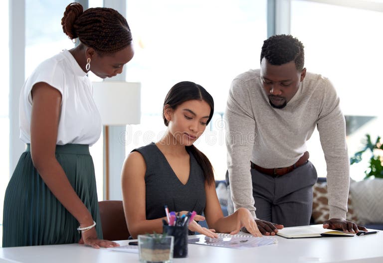 Business People, Teamwork and Documents in Office for Brainstorming ...