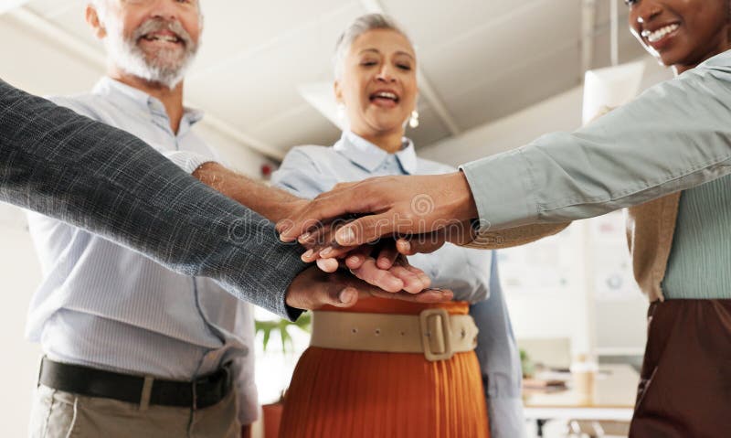 Business People, Teamwork and Hands Together for Support, Commitment or ...