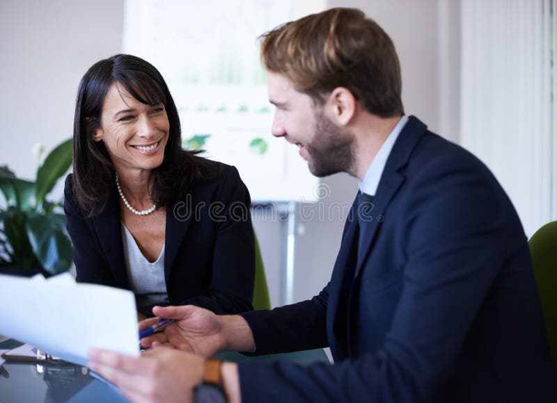 Business People, Teamwork and Happy in Meeting with Documents for ...