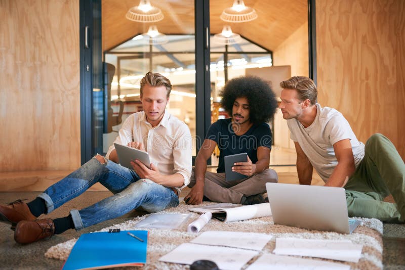 Business People, Tech and Meeting with Documents in Office for ...