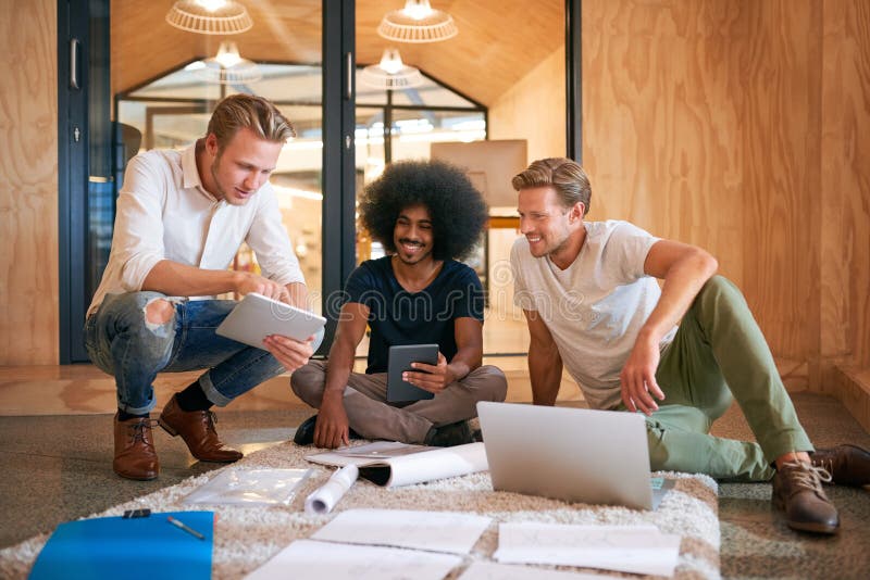 Business People, Tech and Meeting with Paperwork in Office for ...