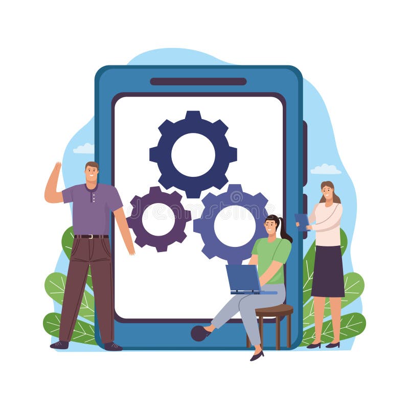 Business people technology stock vector. Illustration of vector - 212438621