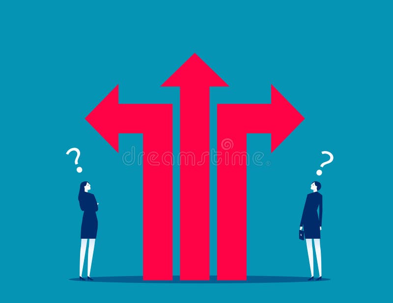 Business People Thinking on Different Career Path. Crossroad or ...