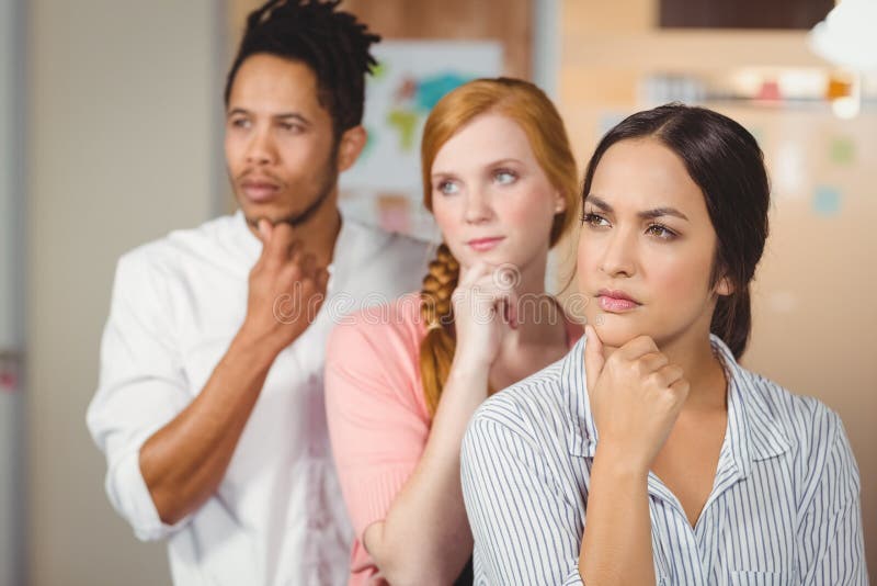 Business People Thinking at Office Stock Photo - Image of occupation ...