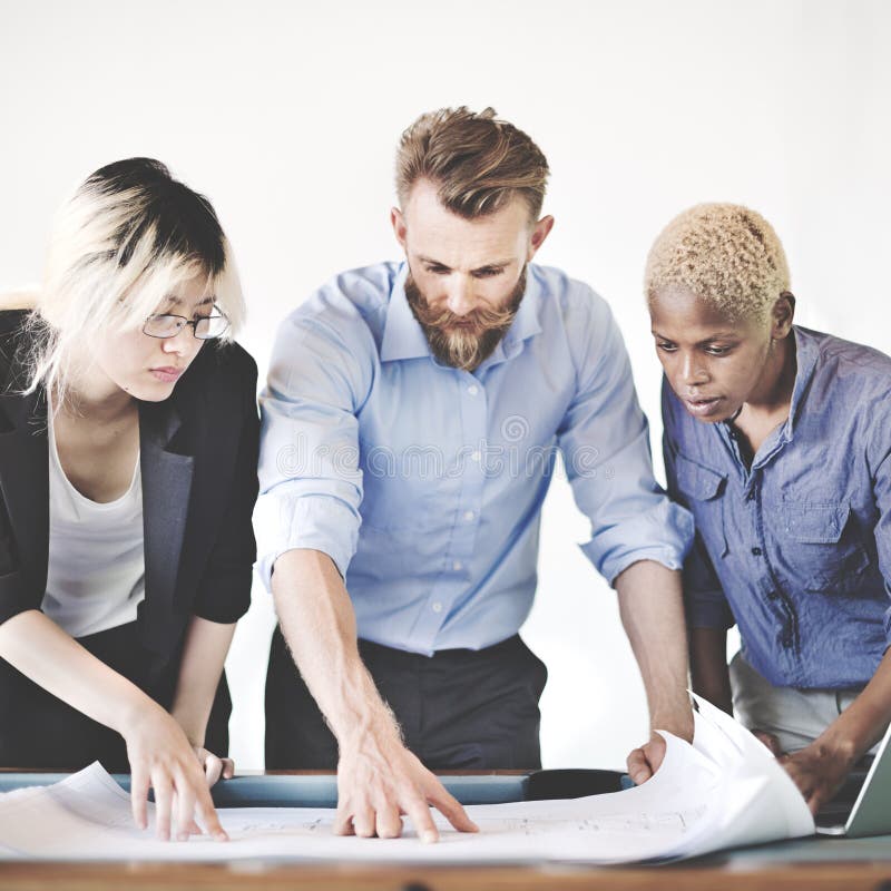 Business People Thinking Planning Strategy Working Plan Concept Stock ...