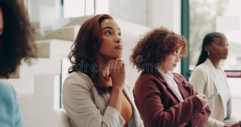 Business People, Thinking and Waiting Room for Interview, Human ...