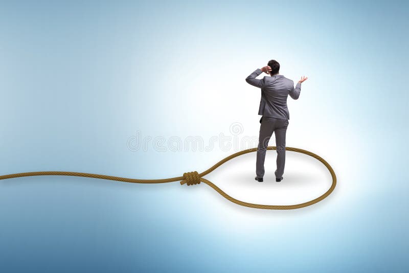 Business People Trapped by a Rope Stock Photo - Image of slave, trouble ...