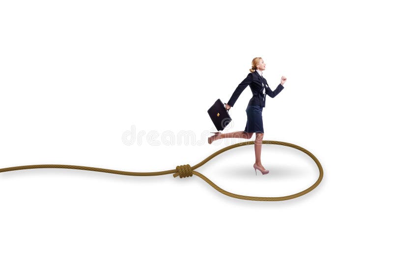 Business People Trapped by a Rope Stock Photo - Image of struggle ...