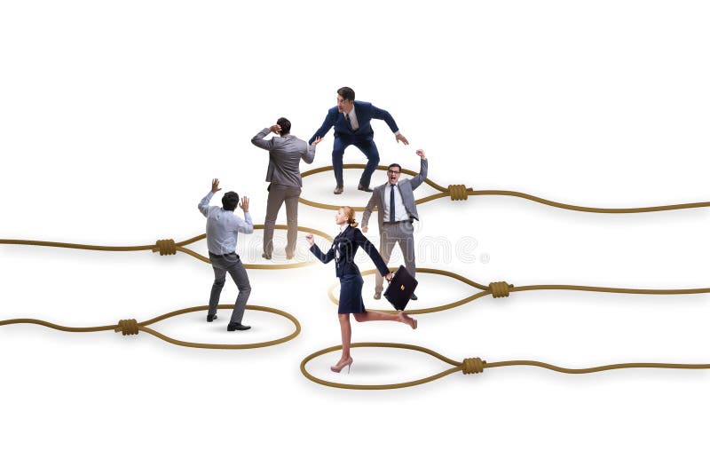 Business People Trapped by a Rope Stock Image - Image of competition ...