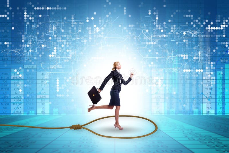 Business People Trapped by a Rope Stock Photo - Image of restrained ...