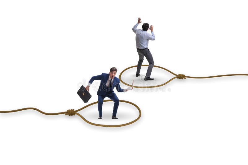 Business People Trapped by a Rope Stock Image - Image of manager ...