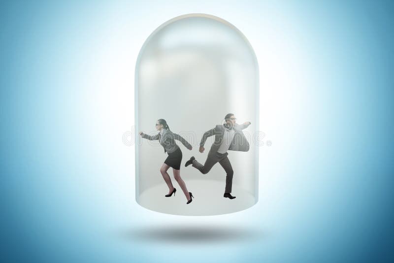 Business People Trapped in Transparent Glass Stock Photo - Image of ...