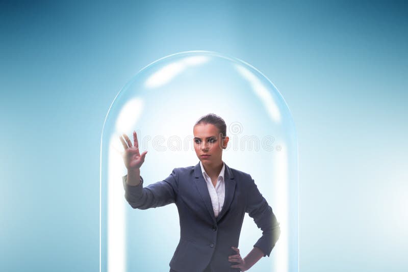 Business People Trapped in Transparent Glass Stock Image - Image of ...