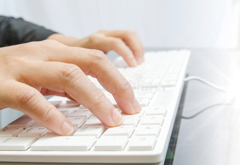 Business People Typing on Computer Keyboard Stock Image - Image of ...