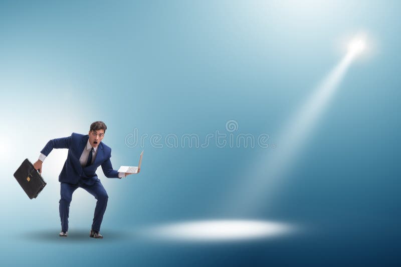 Business People Under the Spotlight Stock Illustration - Illustration ...