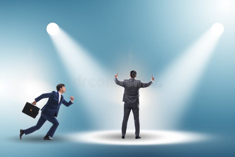Business People Under the Spotlight Stock Image - Image of lamp ...