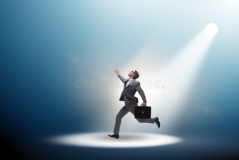 Business People Under the Spotlight Stock Illustration - Illustration ...