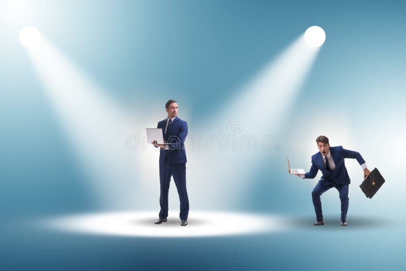 Business People Under the Spotlight Stock Photo - Image of bright, male ...