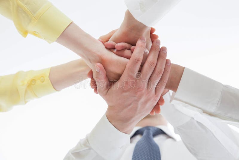 Business People Uniting Their Hands - Gesture of a Uniion Stock Photo ...