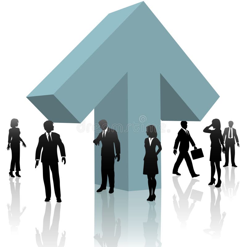 Business People UP Arrow Teamwork Progress Stock Vector - Illustration ...