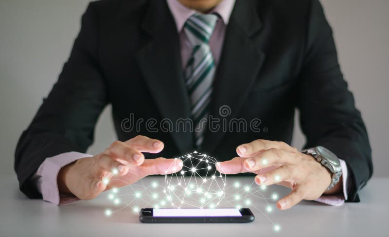 Business People Use Communication Technology Internet Connect Network ...