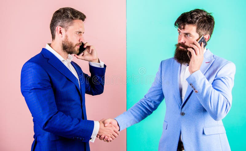 Business People Use Internet Modern Technologies for Communication ...