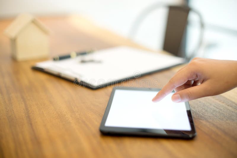Business People Use Tablet on the Table Stock Image - Image of happy ...