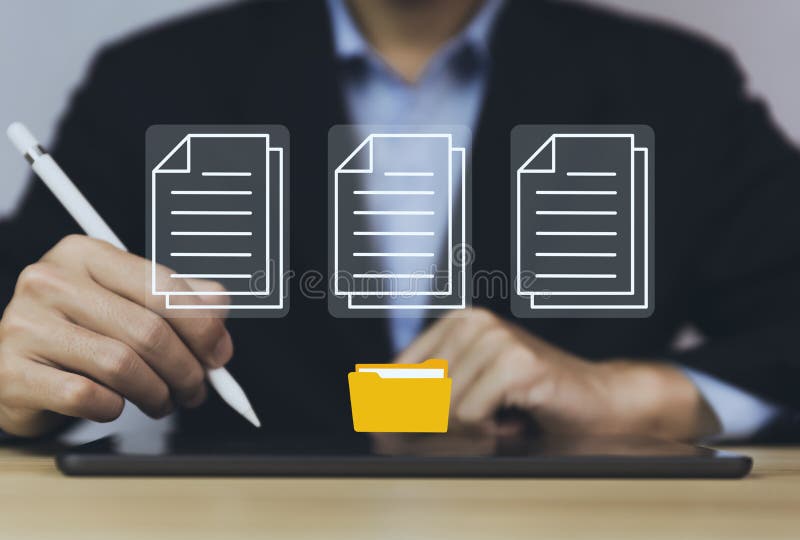 Business People Use Tablet To Manage Electronic Documents the Concept ...