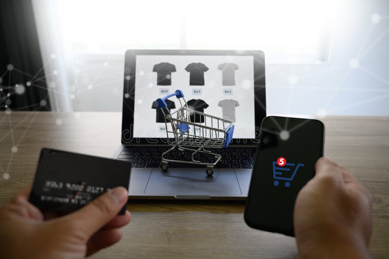 Business People Use Technology E-commerce Internet Global Marketing ...