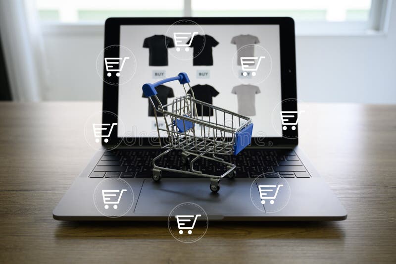 Business People Use Technology E-commerce Internet Global Marketing ...